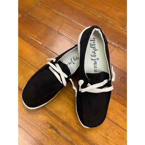 Very G | Shoes | New Very G Tintin Faux Suede Slip On In Black | Poshmark